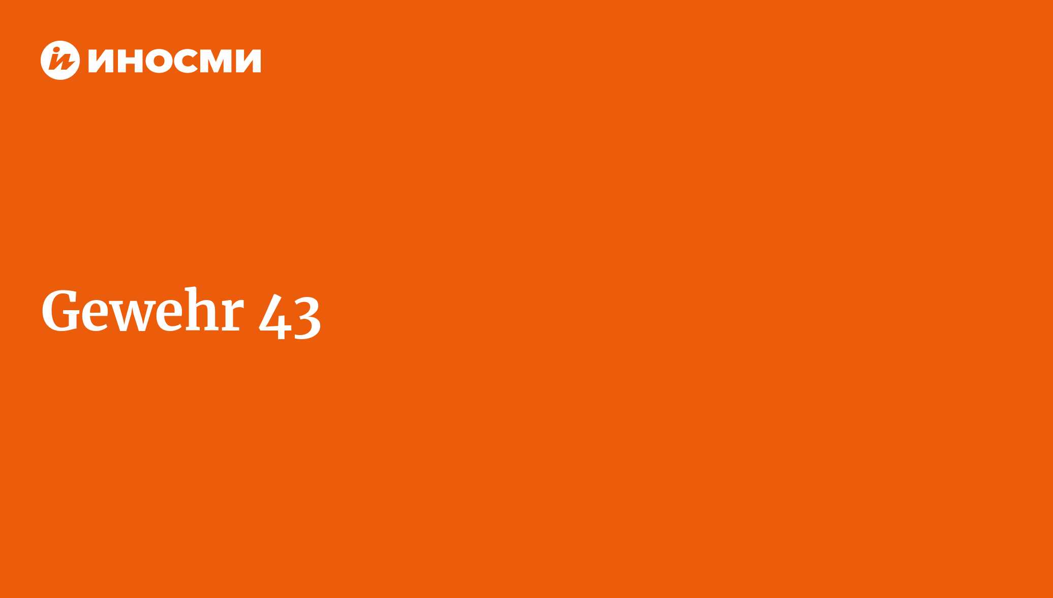 Gewehr 43 - статьи зарубежных СМИ на тему - ИноСМИ